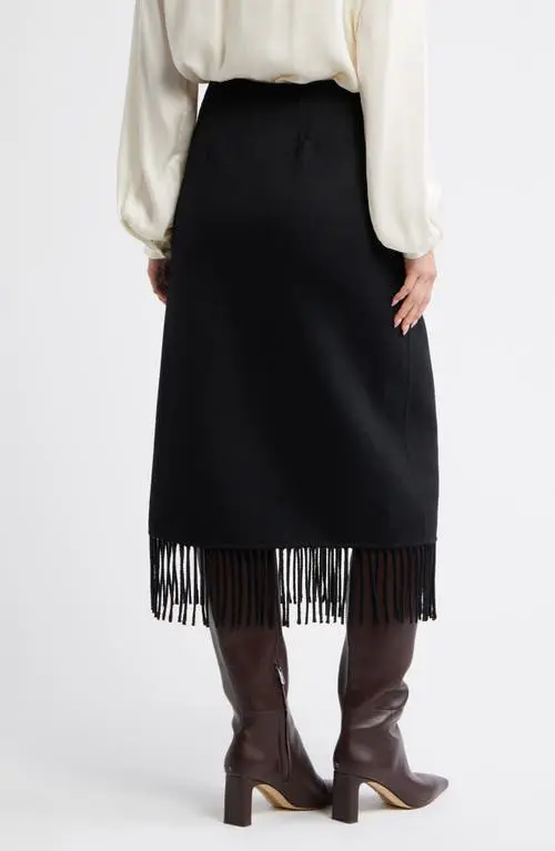 Rails Odette Wool-blend Midi Skirt With Fringe