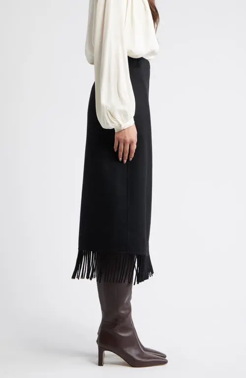 Rails Odette Wool-blend Midi Skirt With Fringe
