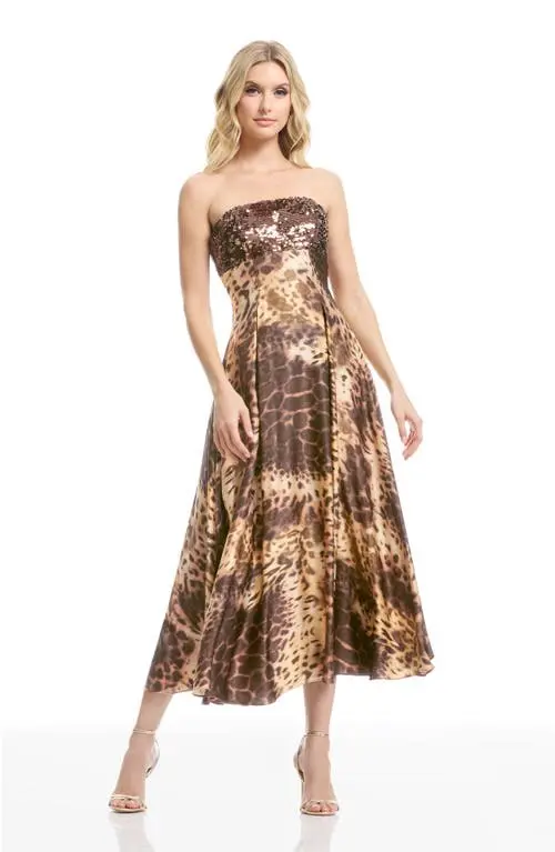 Dress The Population Miranda Sequin Strapless Gown