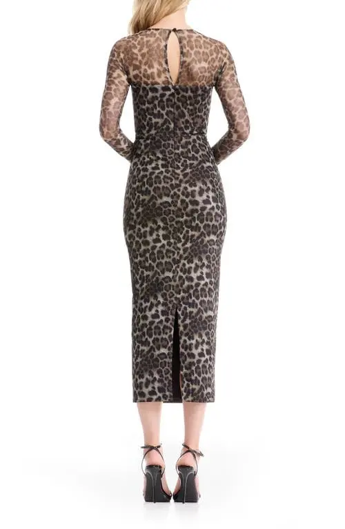 Dress The Population Printed Body-con Maxi Dress - Leopard Multi
