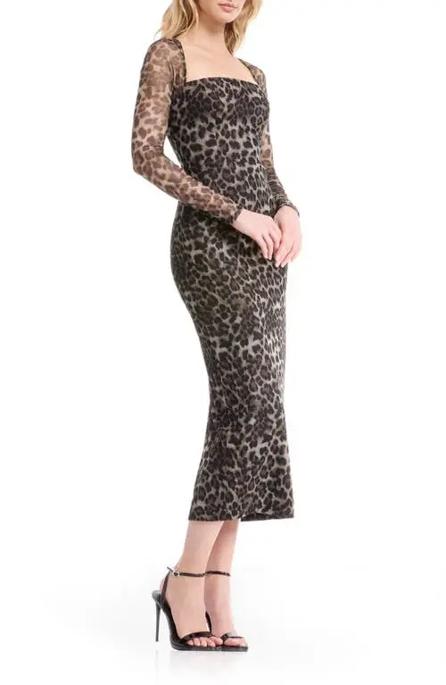 Dress The Population Printed Body-con Maxi Dress - Leopard Multi