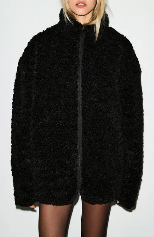 SKIMS Faux Fur Oversized Jacket - Onyx