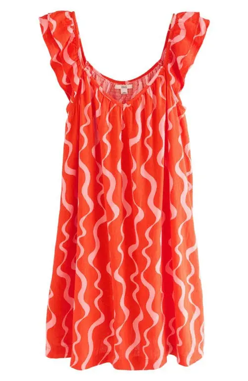 NEXT A-line Dress With Ruffled Cap Sleeves
