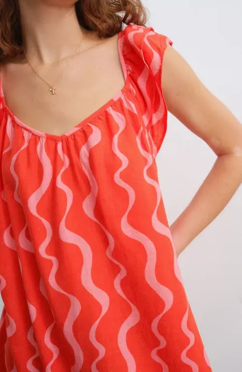 NEXT A-line Dress With Ruffled Cap Sleeves