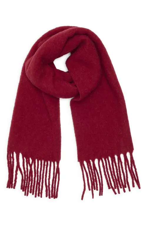 Nordstrom Wool & Alpaca Blend Fringe Scarf - Red Karanda