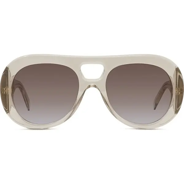 Givenchy 53mm Gradient Round Sunglasses - Shiny Beige/gradient Brown