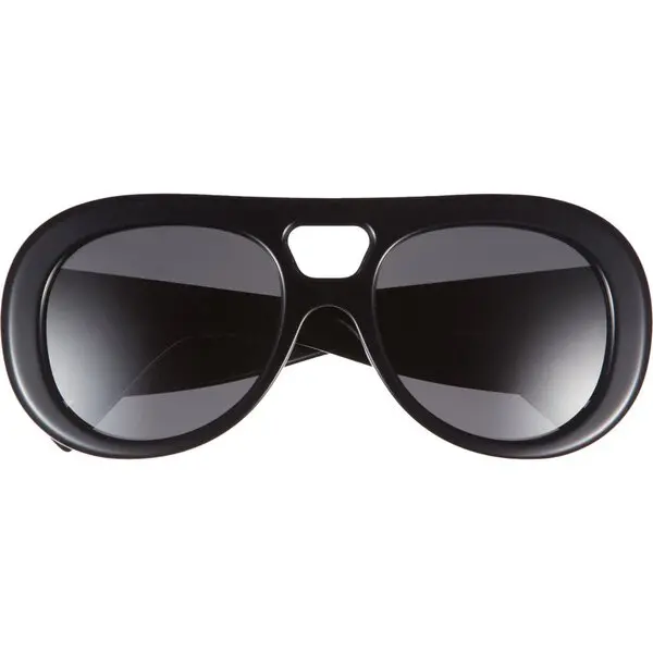 Givenchy 53mm Gradient Round Sunglasses - Shiny Black/smoke