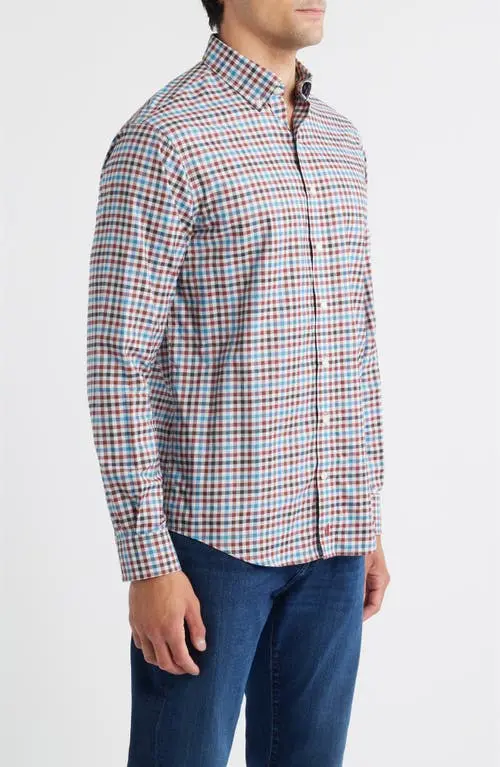Johnnie-o Hartwick Plaid Nylon Blend Button-down Shirt