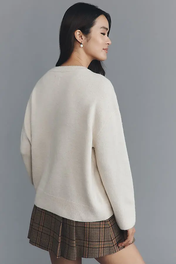 Maeve Crew Neck Pullover Sweater - Neutral Doodle