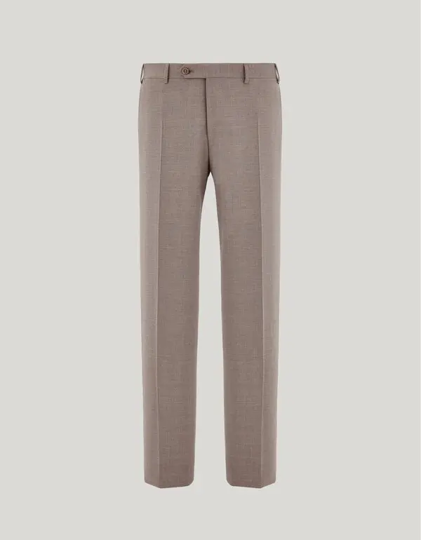 Canali High-waisted Stretch Wool Pants - Brown