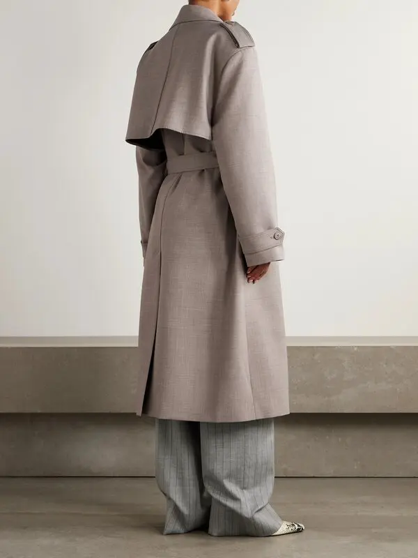 THE FRANKIE SHOP Bleecker Woven Trench Coat - Brown