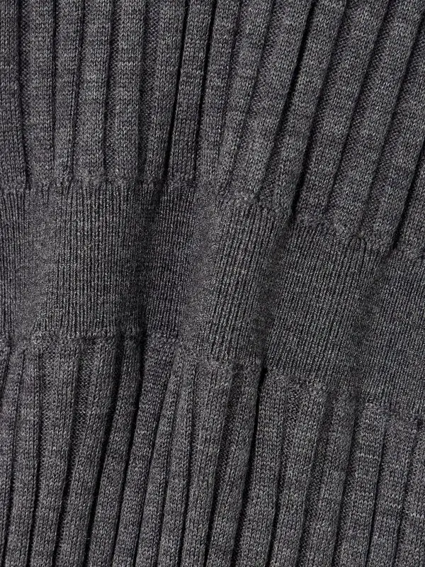 Brunello Cucinelli Ribbed Wool Midi Dress