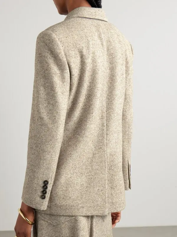 Brunello Cucinelli Double-breasted Wool And Silk-blend Tweed Blazer