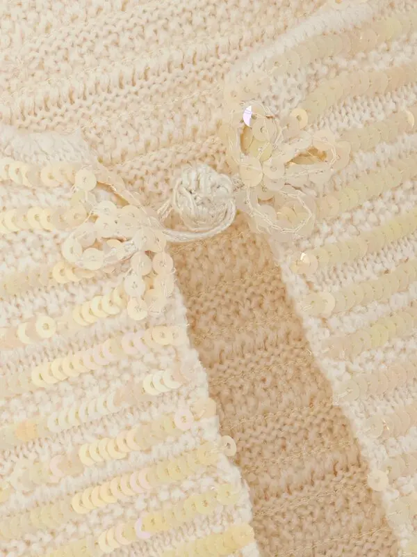 BODE Sequin-embellished Wool Cardigan - Neutrals