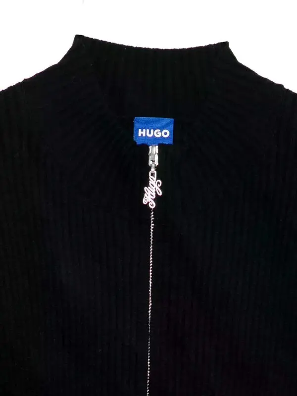 Hugo Zip-up Ribbed Cardigan