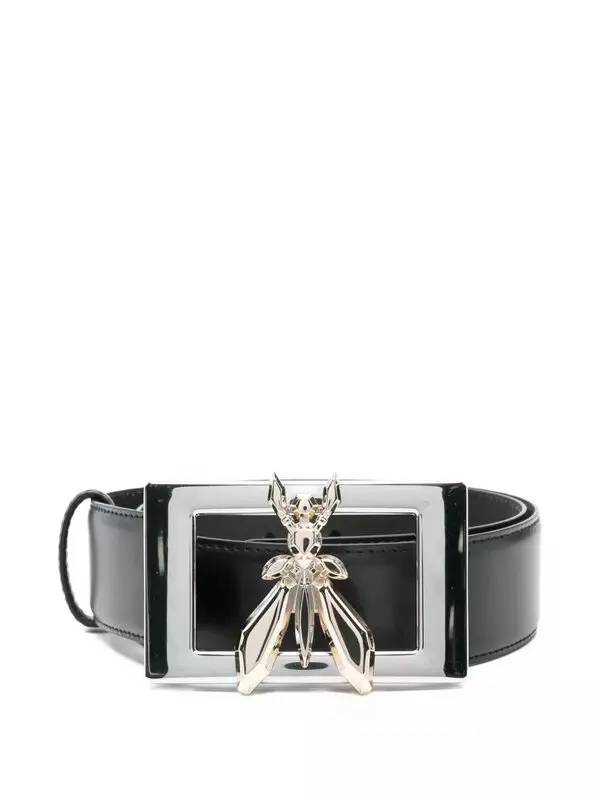 Patrizia Pepe Leather Belt With Fly Buckle - Black