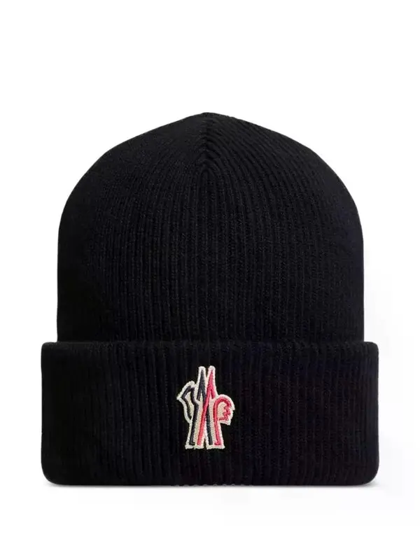 Moncler Logo Beanie - Black