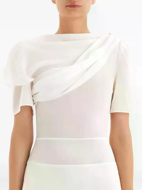 aqua pleated cutout a line dress Black And White Cocktail Dresses Asymmetrical One Shoulder Midi Dress main image 1