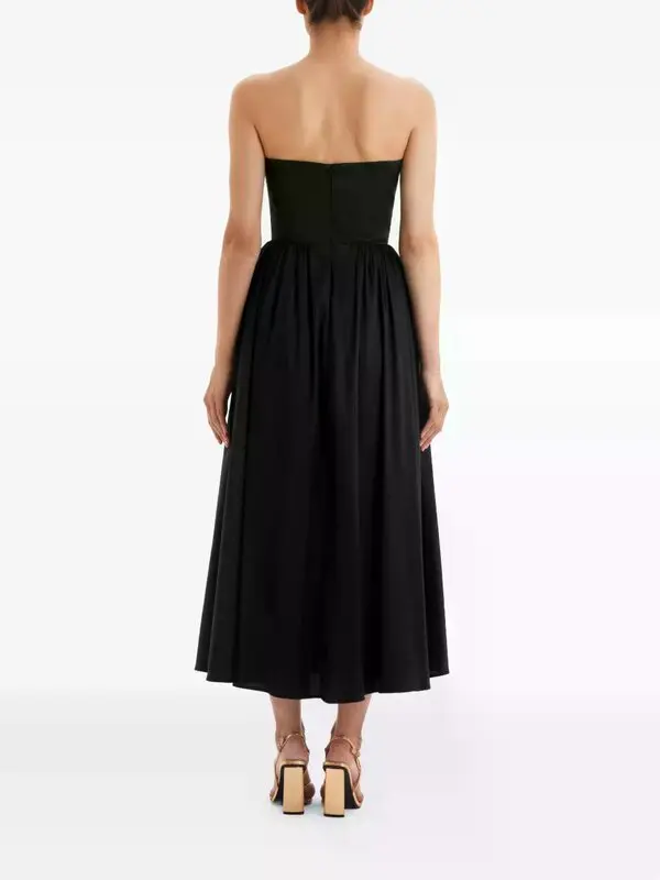 POST MERIDIEM Tuck Corset Midi Dress