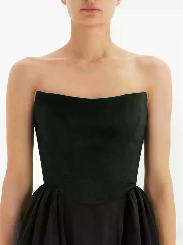 POST MERIDIEM Tuck Corset Midi Dress