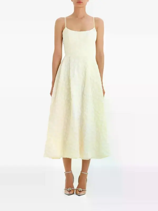 knee length dresses for ladies Corset Midi Dress in Buttercup With Zipper Back main image 0