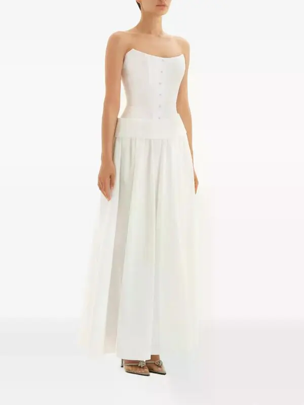 POST MERIDIEM Serment Buttoned Corset Maxi Dress