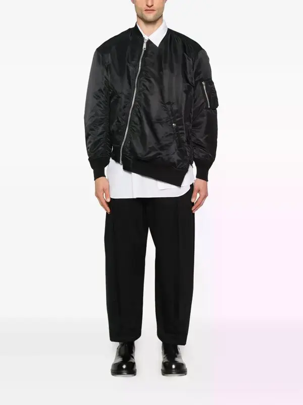 Black Comme Des GarçOns Ma-1 Asymmetric Bomber Jacket In Black