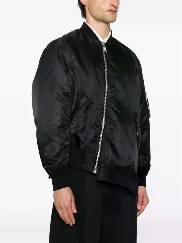 Black Comme Des GarçOns Ma-1 Asymmetric Bomber Jacket In Black