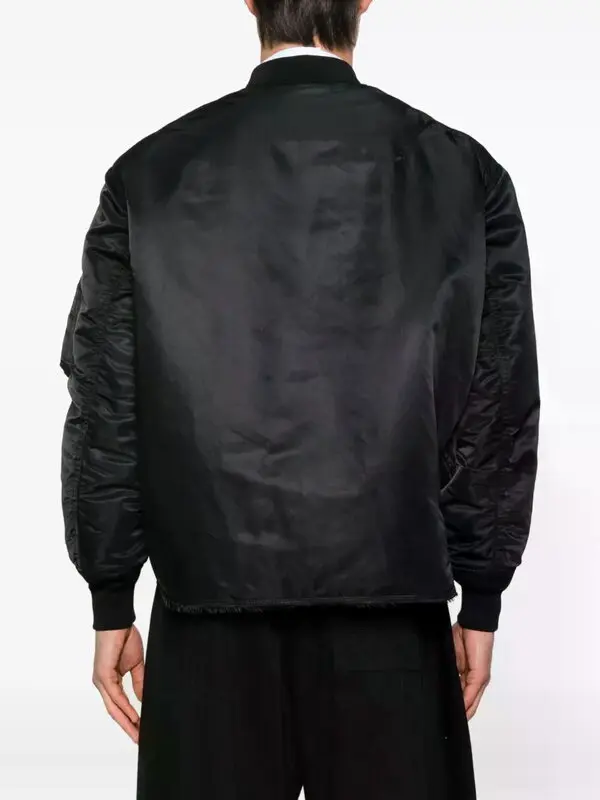 Black Comme Des GarçOns Ma-1 Asymmetric Bomber Jacket In Black