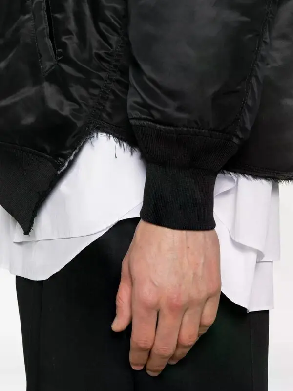 Black Comme Des GarçOns Ma-1 Asymmetric Bomber Jacket In Black