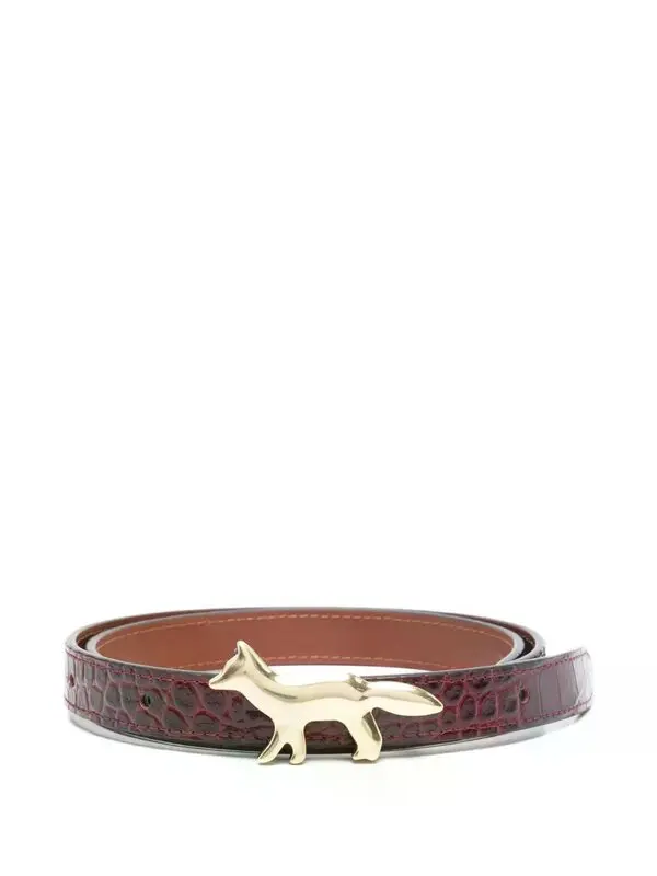Maison Kitsuné Fox-buckle Embossed Belt - Red