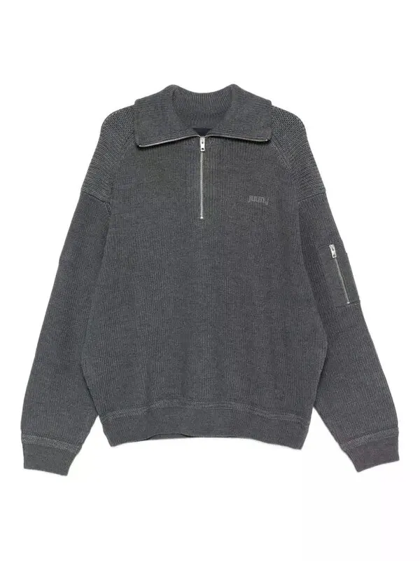 JUUN.J Ribbed Half-zip Sweater