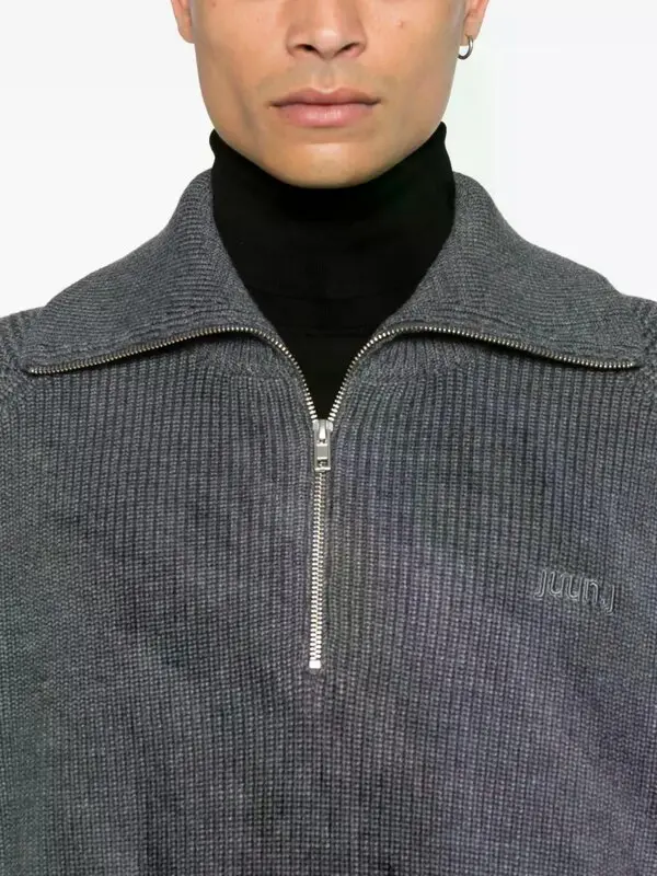 JUUN.J Ribbed Half-zip Sweater