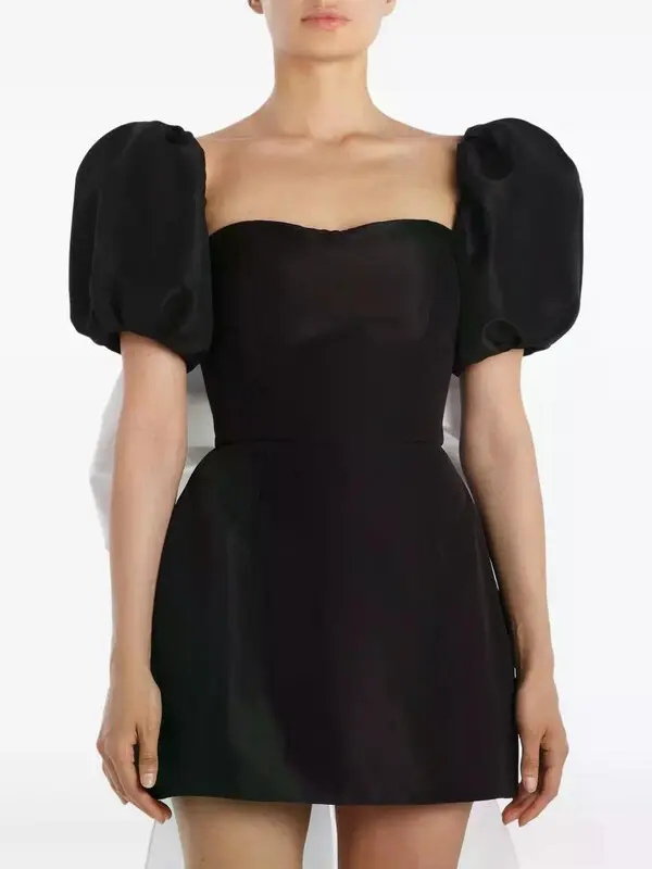 POST MERIDIEM Puff-sleeve Mini Dress With Bow
