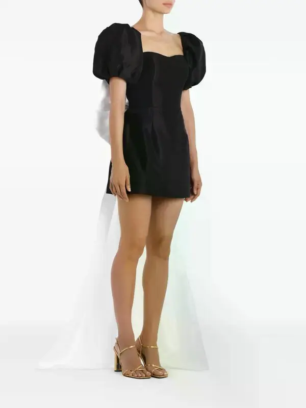 POST MERIDIEM Puff-sleeve Mini Dress With Bow