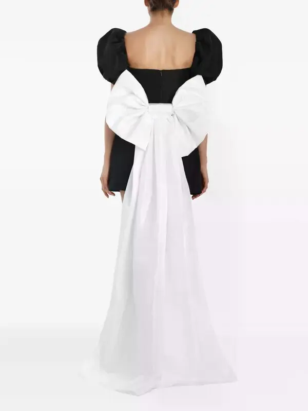 POST MERIDIEM Puff-sleeve Mini Dress With Bow