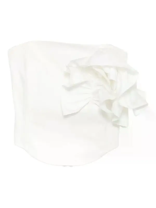 RHIZOME Amora Ruffle-detail Corset Top - White
