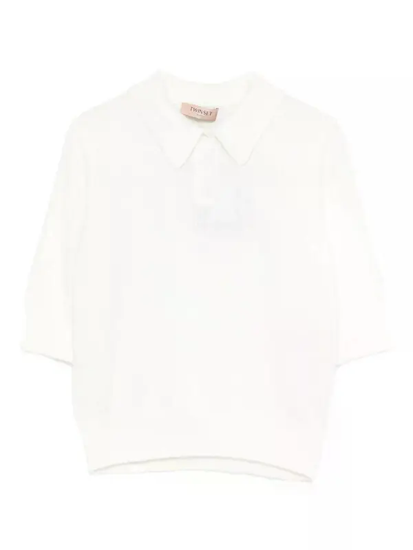 TWINSET Brushed-effect Polo Top