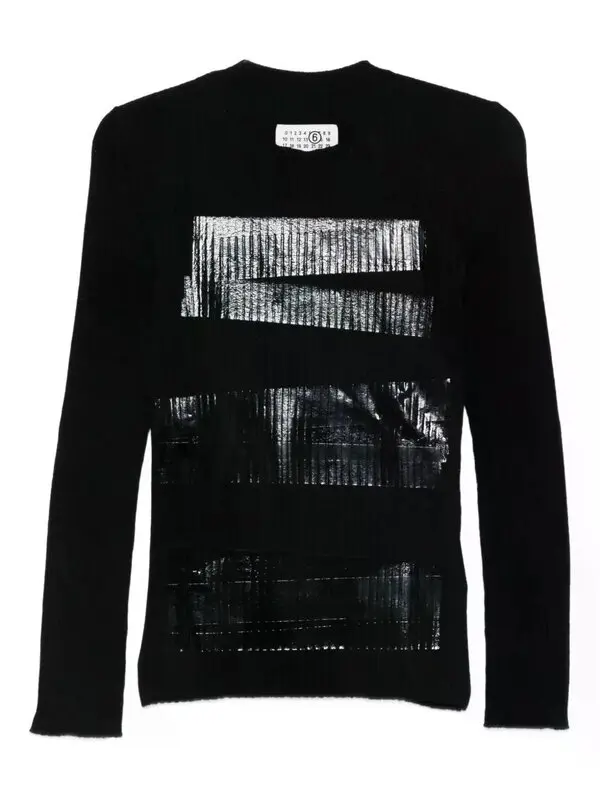 MAISON MARGIELA Round-neck Panelled Sweater - Black