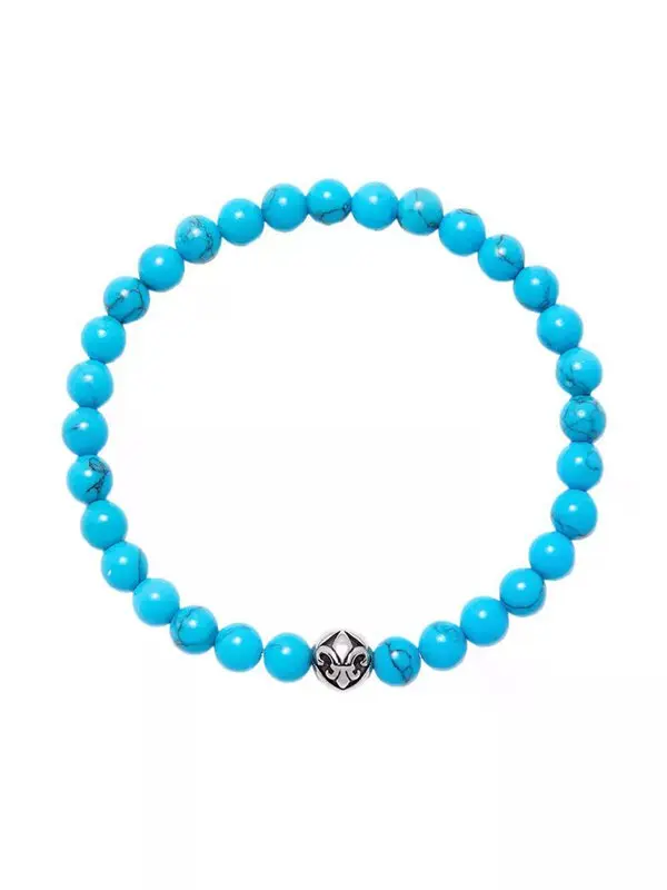 NIALAYA JEWELRY Turquoise Beaded Bracelet - Silver