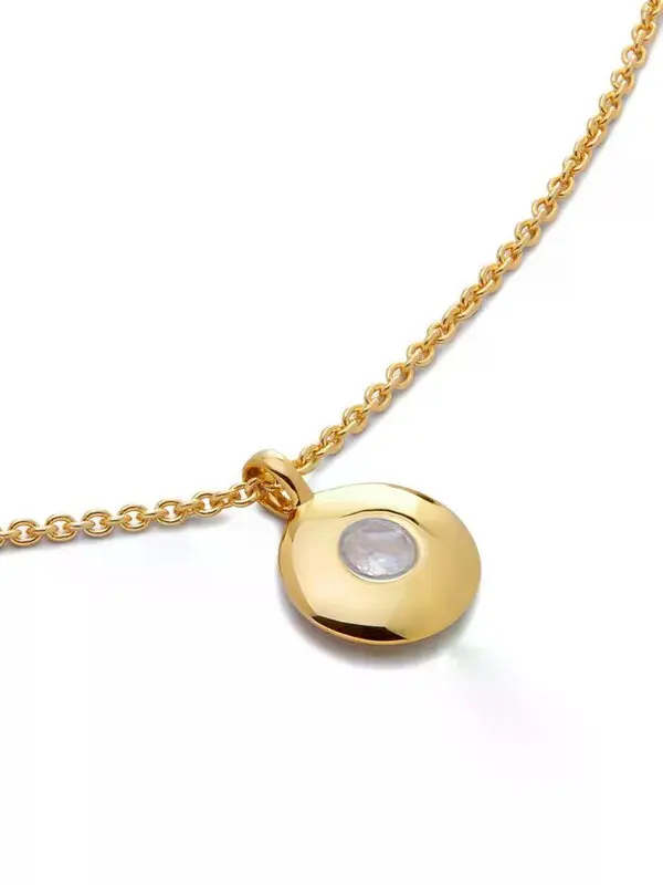 Monica Vinader Round Pendant Necklace - Gold