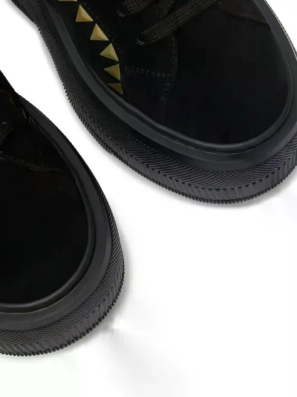 Casadei Triangular-stud Platform Sneakers - Black