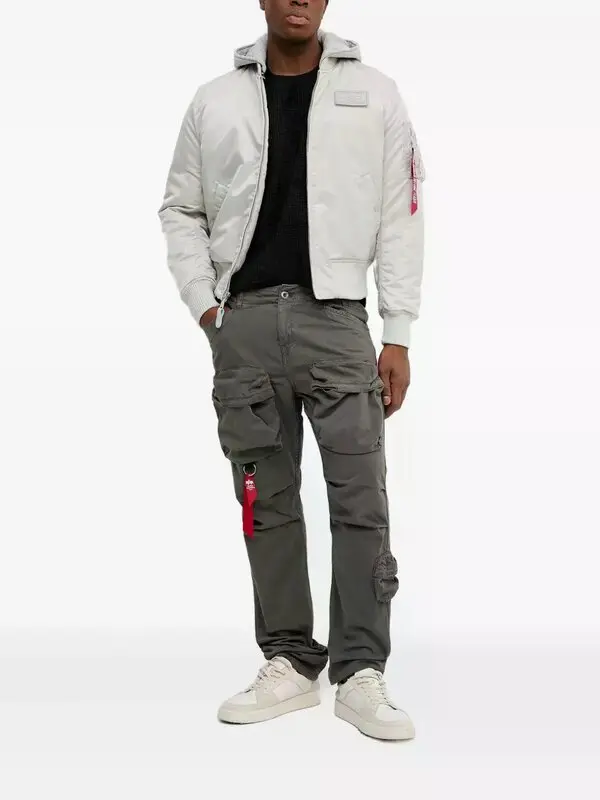 Alpha Industries Hooded Bomber Jacket - Grey