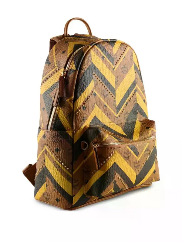 Mcm Chevron-print Backpack