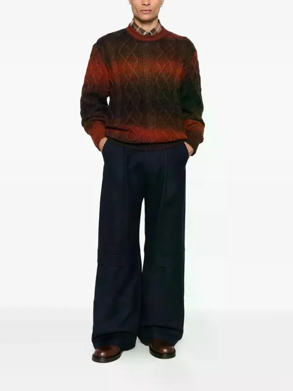 SEVEN GAUGE Gradient-effect Cable-knit Jumper