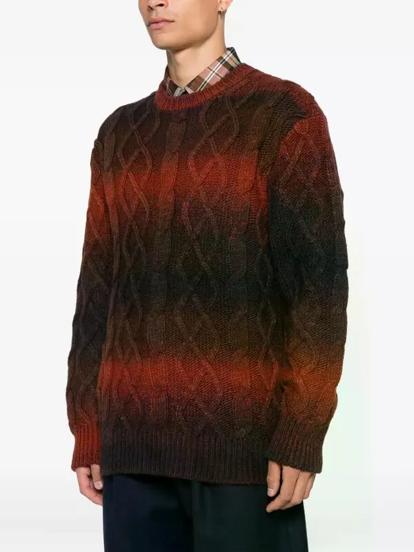 SEVEN GAUGE Gradient-effect Cable-knit Jumper