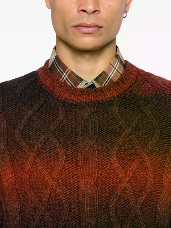 SEVEN GAUGE Gradient-effect Cable-knit Jumper