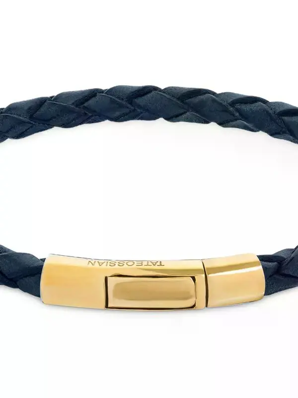 Tateossian 18k Gold And Leather Charles Bracelet