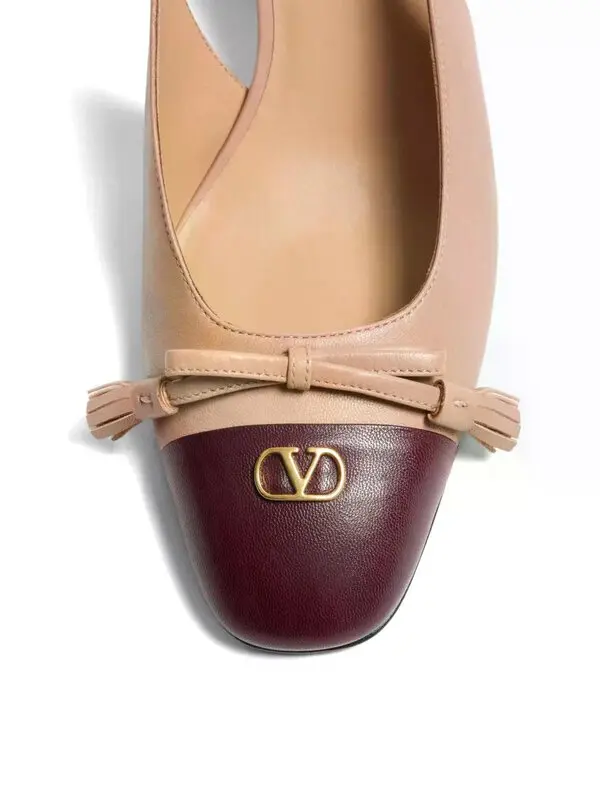 Valentino Garavani Valet Du Roi Kidskin Slingback Pumps - Neutrals
