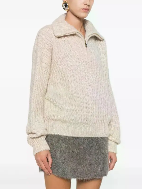Ba&sh Beltane Half-zip Pullover - Neutrals